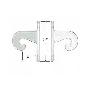 Shade Doctor of Maine 1" Mini Blind Clear Hold Down Hooks Brackets for Doors (One Pair)