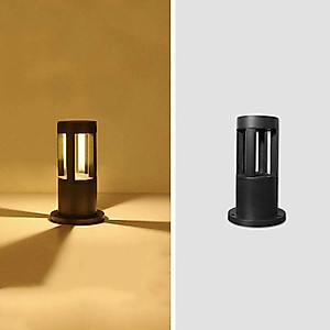 SPNEC Column Head Lamp, Lawn Lamp Outdoor Waterproof Garden Lamp Home Outdoor, Black, Aluminum