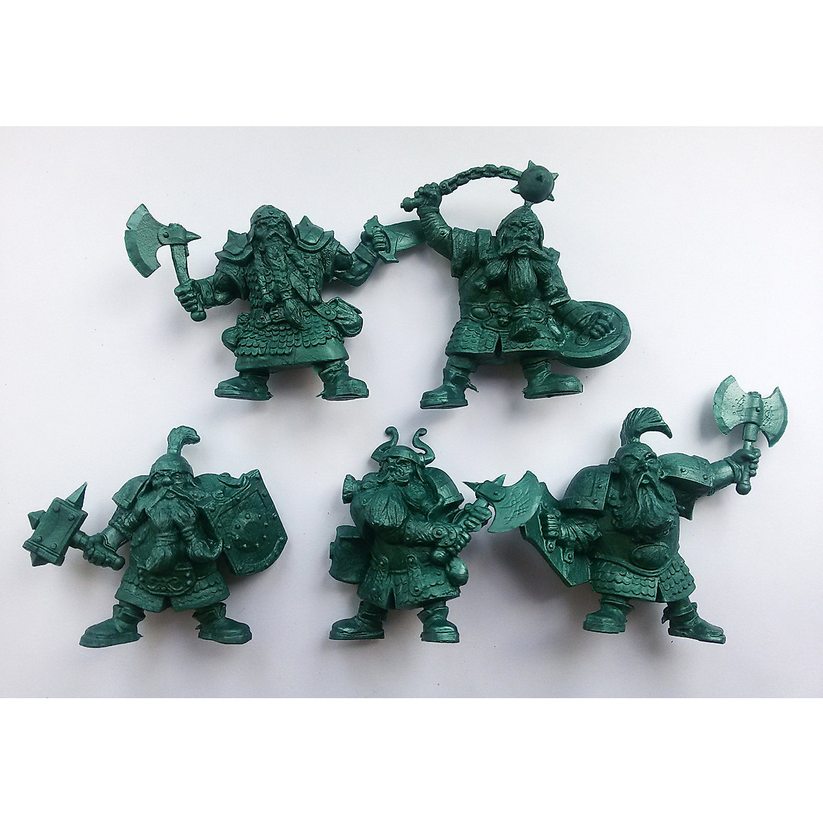 Fantasy Battles Dwarf Set 54 mm 1/32 - 5 Fantasy Figures Tehnolog Russian Toy Soldiers DND Action Miniatures