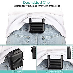 panergy Rechargeable 6000mAh Portable Waist Clip Fan, Necklace Fan with 23H Working Time, 3 Speeds, 5100RPM Strong Airflow for Outdoor Works, Farm, Gardening, Hiking