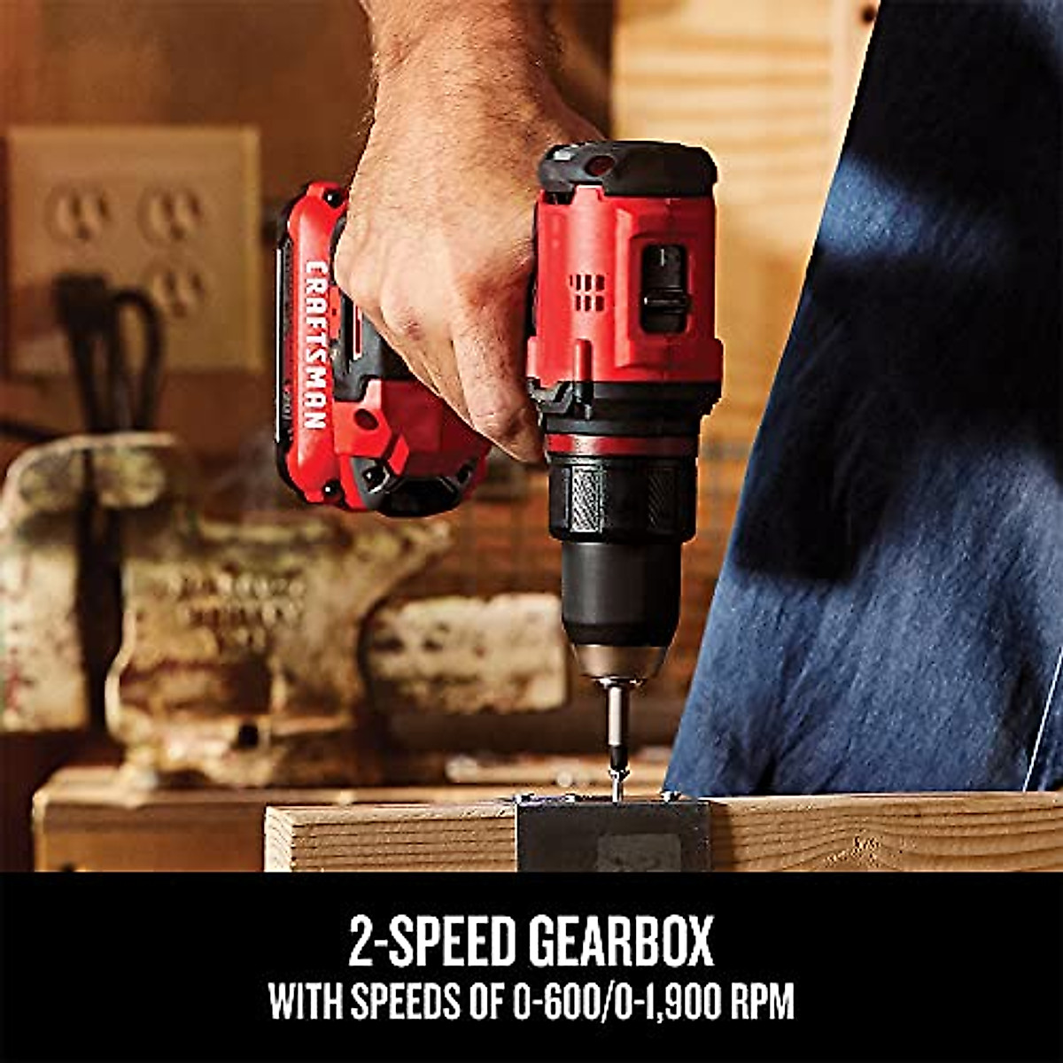 CRAFTSMAN V20* Cordless Drill/Driver Kit, Brushless (CMCD710C1) , Red , 1/2-in.