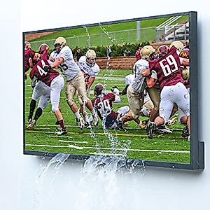 SYLVOX Outdoor TV with Wall Mount, 55 inch Waterproof 4K Smart TV, Outdoor Television Support Bluetooth WiFi for Full Sunshine Areas 2000nits (Pool Series)