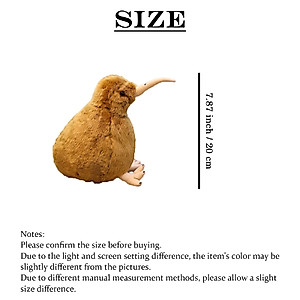 zhidiloveyou Kiwi Bird Stuffed Animal Kawaii Plush Cute Toy for Kids Adults (7.87", Brown)