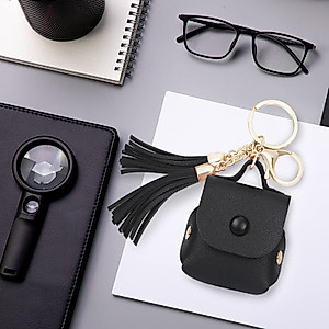 Simpolor Designed for Airpods Case (1st and 2nd Generation), Premium PU Leather AirPods Case Cover with Tassels and Metal Buckles, Compatible with Wireless Charging Cute Airpod Pouch Case, Black