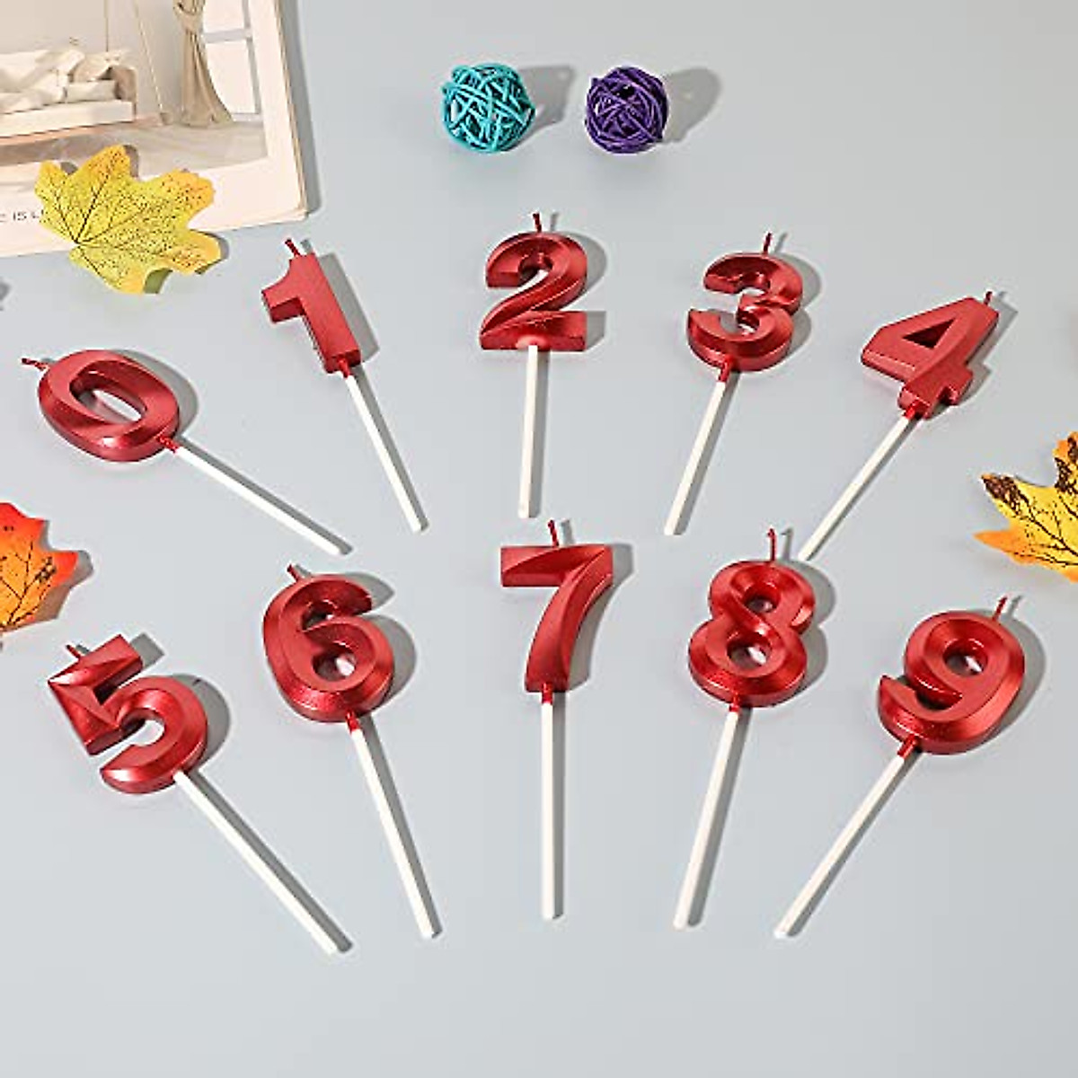 Red 18th & 81st Birthday Candles for Cakes, Number 18 81 Glitter Candle Cake Topper for Party Anniversary Wedding Celebration Decoration