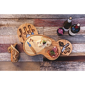 TOSCANA - a Picnic Time brand Sand Trap Cheese Board and Tool Set, Charcuterie Board Set, Wood Cutting Board with Cheese Knives, (Bamboo) 16 x 12 x 4
