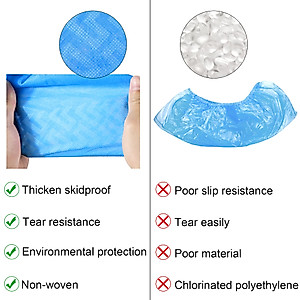 AIWIEP Shoe Covers Disposable Non-Slip for Indoor 100 Pack (50 Pairs), Disposable Boot & Shoe Covers | Durable, Recyclable, Water Resistant | Protect Your Home, Floors and Shoes