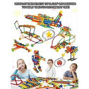 600PCS STEM Building Toys, Straw Constructor Toys Up Grade Engineering Building Sets for Kids Develops Motor Skills and Logic Thinking, Fun Educational Toy Great for Gift