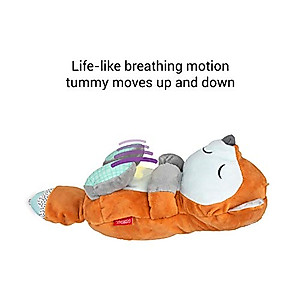 Nuby Lifelike Animated Sleeping Fox with 8 Soothing Lullabies & 4 Calming White Noises, 30 Min Non-Stop