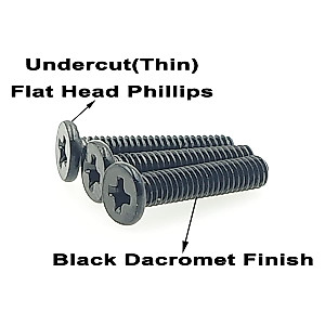 MCMASKE 10 Kinds M2 M2.5 M3 Undercut Flat Head Phillips Laptop Screws Assortment Kit,Black Dacromet Finish (300)