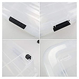 Eagrye 3-Pack Plastic Underbed Storage Bin, Clear Under Bed Storage Box
