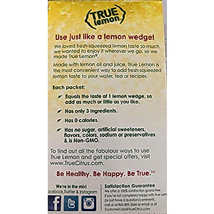 TRUE Lemon Crystallized Lemon Real Flavor Real Fruit (1-Box= 50 Packets)