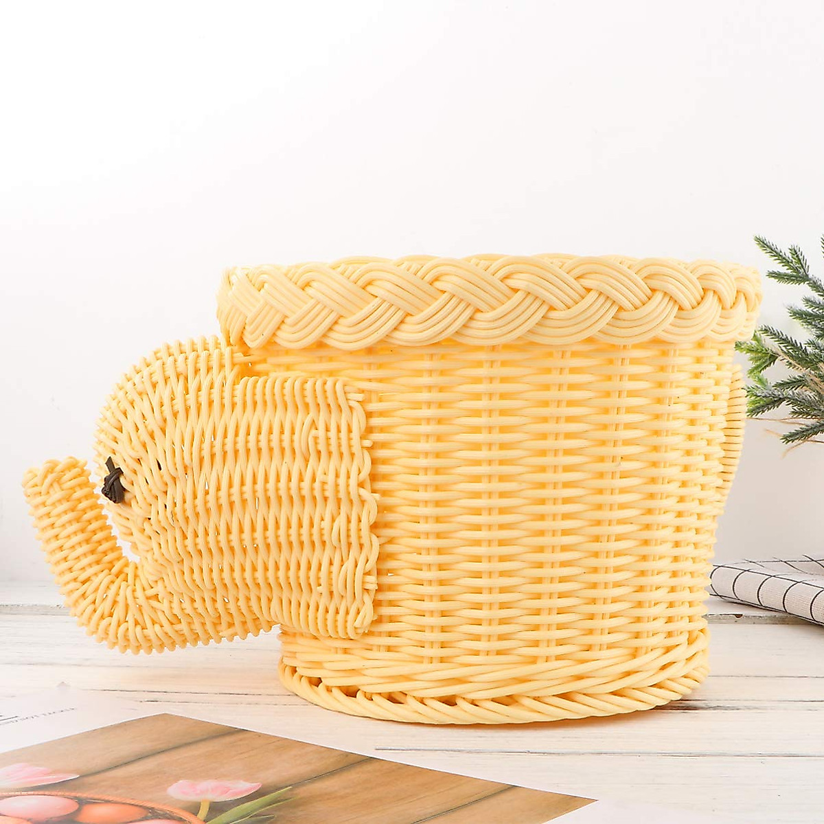 Cabilock Rattan Bread Basket Rattan Food Basket 1pc Bamboo Fruit Stand Candy Child Food Serving Baskets Tabletop Fruit Basket