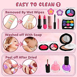 Kids Makeup Kit for Girl, Real Makeup for Kids, Washable Toddler Makeup Kit Play Makeup Girl Toys for Kids 4 5 6 7 8 9 Years Old Girls Birthday Gift.