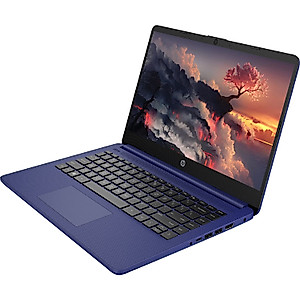 HP Premium 14-inch HD Thin and Light Laptop, Intel Dual-Core Processor, 8GB RAM, 64GB Storage, Long Battery Life, Webcam, Bluetooth, HDMI, Wi-Fi, Indigo Blue, Windows 11 + 1 Year Microsoft 365