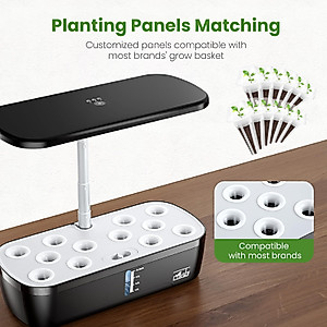 Hydroponics Growing System, 12 Pods Hydroponics Growing System Indoor Garden with LED Grow Light, Height Adjustable Indoor Gardening System, Hydroponic Growing System Built-in Timer Function