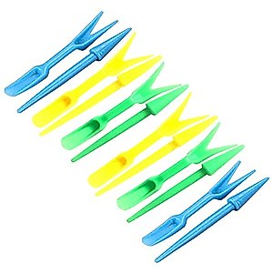 6 Sets Planting Seedlings Dibber Widger Garden Tool Plastic Garden Widger Seedling Dibber and Widger Seed Widger Seedlings Dibber Sowing Digging Tool Transplanting Planting Tool, Multicolor