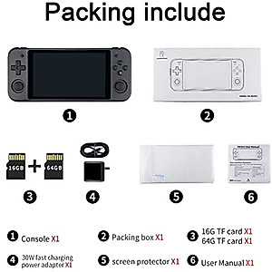RG552 Handheld Android System Video Game Console,5.36 Inches Touch Screen, Android 7.1 OS , CPU RK3399, 16G+64 GB High Speed eMMC 5.1 Double Stereo Speaker 6400 mAh Battery, 4GB LPDDR4 RAM (Black)