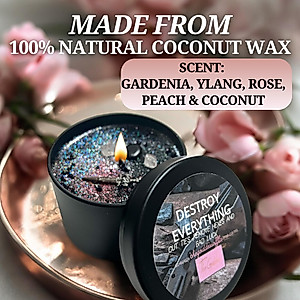 Destroy Everything Spiritual Candle to Cut Ties, Remove hexes and Bad luck | Energy cleansing | Soy Candles Non Toxic | Sage Candle | Cleanse Your Home & Calm and Relax (Small 4oz)