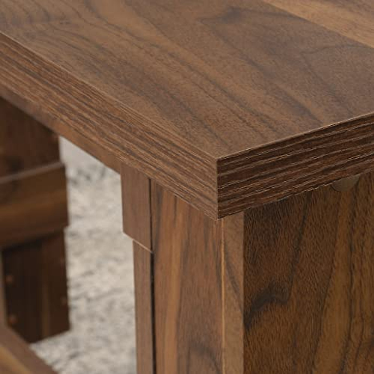 Sauder Boone Mountain Counter Height Dining Table, L: 55.12" x W: 25.59" x H: 35.39", Grand Walnut Finish