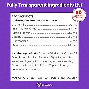 PawMedica Calming Chews for Dogs - Dog Sleep Supplement Melatonin for Dog Anxiety - Recommended Dog Calming Treats for Separation Anxiety and Barking Stress - Dog Melatonin Calming Bites for Fireworks