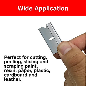 Single Edge Razor Blades, Industrial Razor Blades for Scraper, Flat Razor Blade, One Edge, Single Sided Razor Blade, Suitable for Removing Labels, Decals, Stickers and Old Paint (100 pcs)