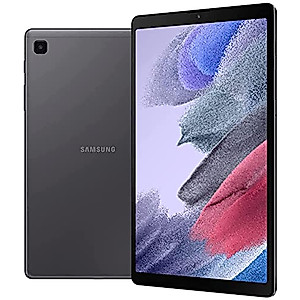 SAMSUNG 2021 Galaxy Tab A7 Lite 8.7” Inch 32 GB Wi-Fi Android 11 Touchscreen International Tablet Bundle – PU Leather Case, Screen Protector, Stylus and 32GB microSD Card [Gray]