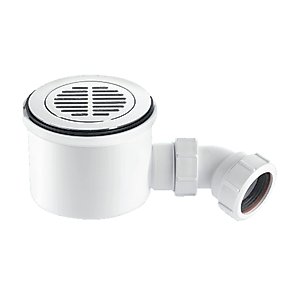 McAlpine ST90CPB-S-HP2 CP Brass Grid Flange 90mm High Flow Shower Trap Waste
