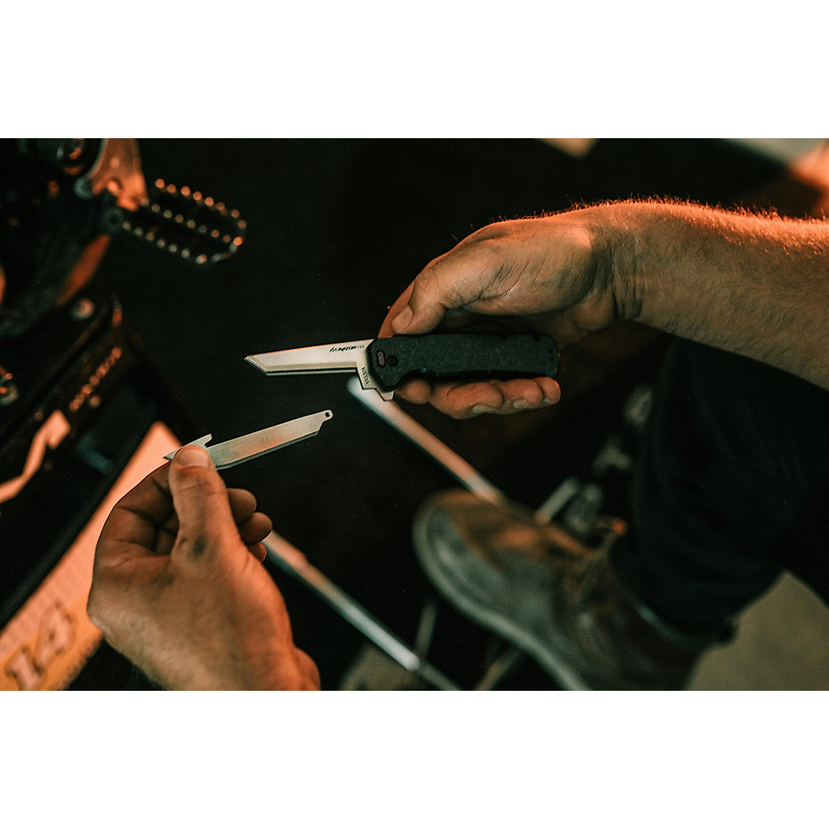 OUTDOOR EDGE RAZOR VX5 | Replaceable Blade EDC Flipper Folding Pocket Knife | 3" Blade, Ceramic Ball Bearings, Carbon Fiber Handle, Reversible Pocket Clip | Outdoor, Camping, Survival, Utility