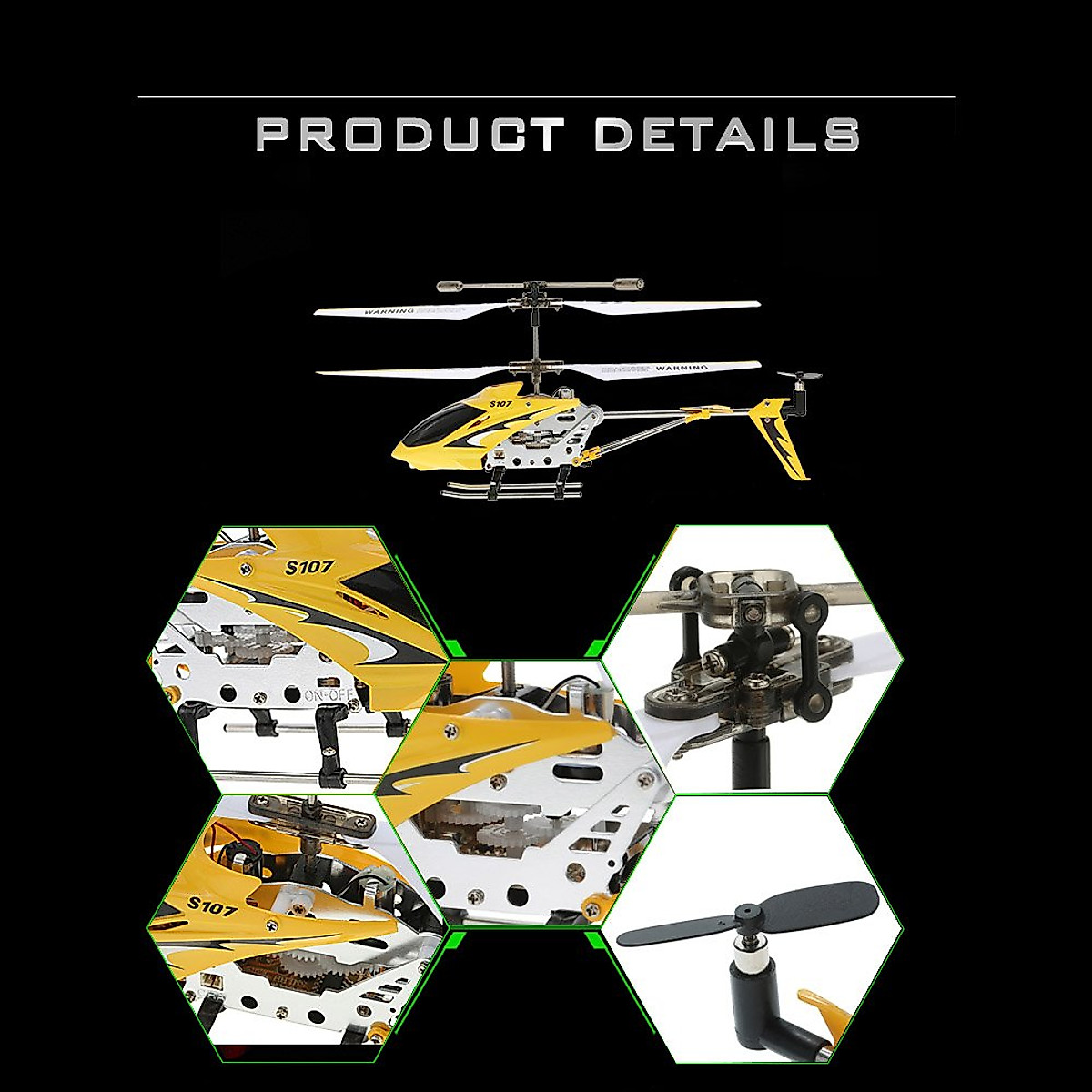 GoolRC Remote Control Helicopter, S107/S107G RC Helicopter for Kids and Adults, 3 Channel Mini Helicopter with Gyro for Boys and Girls (Yellow)