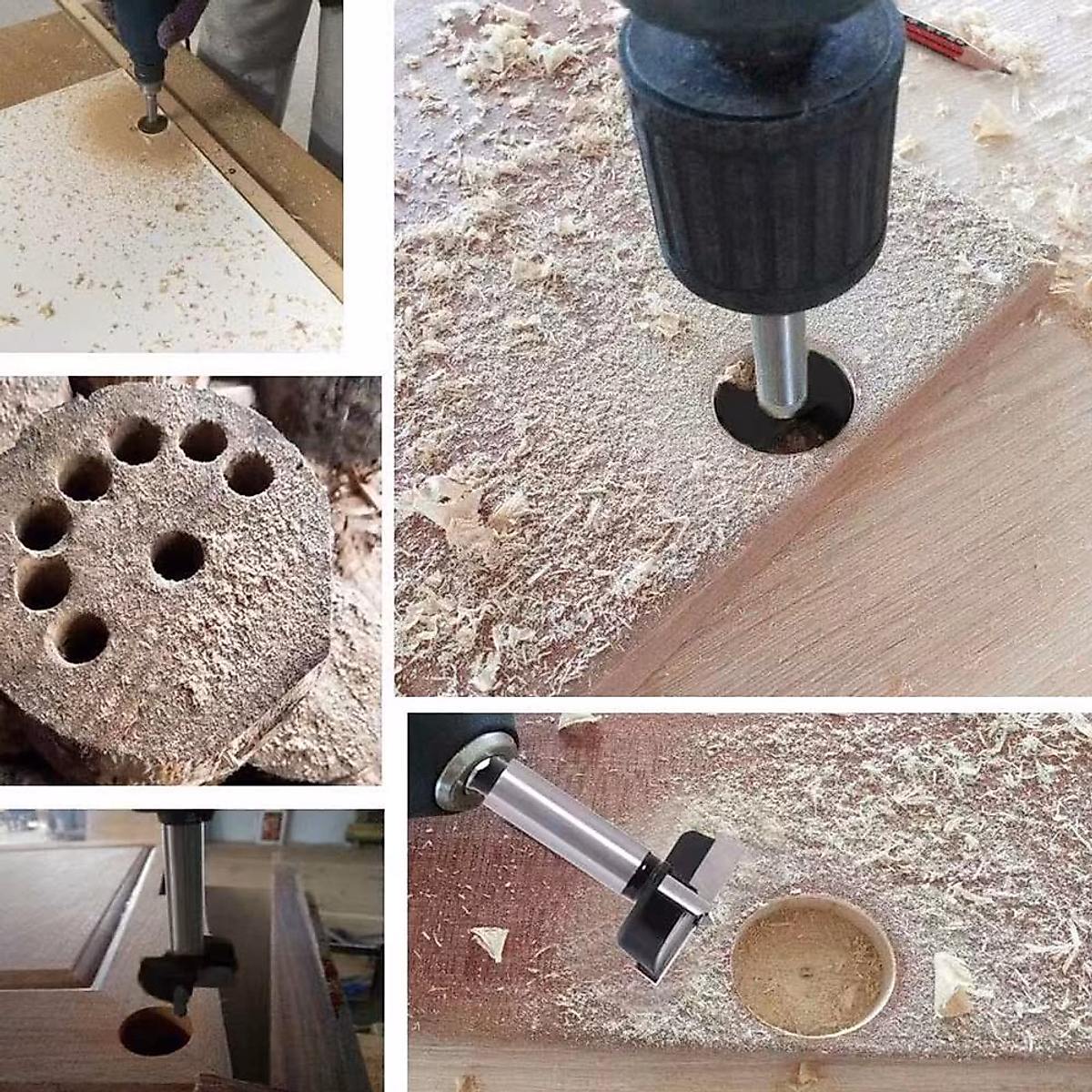 Forstner Drill Bits 40mm (1-9/16 inch) Tungsten Carbide Upgraded Version 3-Cutter Higher Hardness Wood Hole Saw Auger Opener Woodworking Drilling Tool Wood Cutter