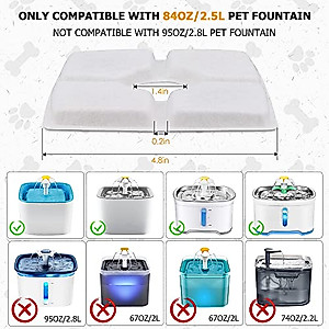 Comsmart Pet Fountain Filter Set, 8 Pack 3 Triple Filtration System Replacement Cat Water Fountain Filters & 4 Pre-Filter Sponges for 84oz/2.5L Automatic Pet Fountain Cat Water Fountain