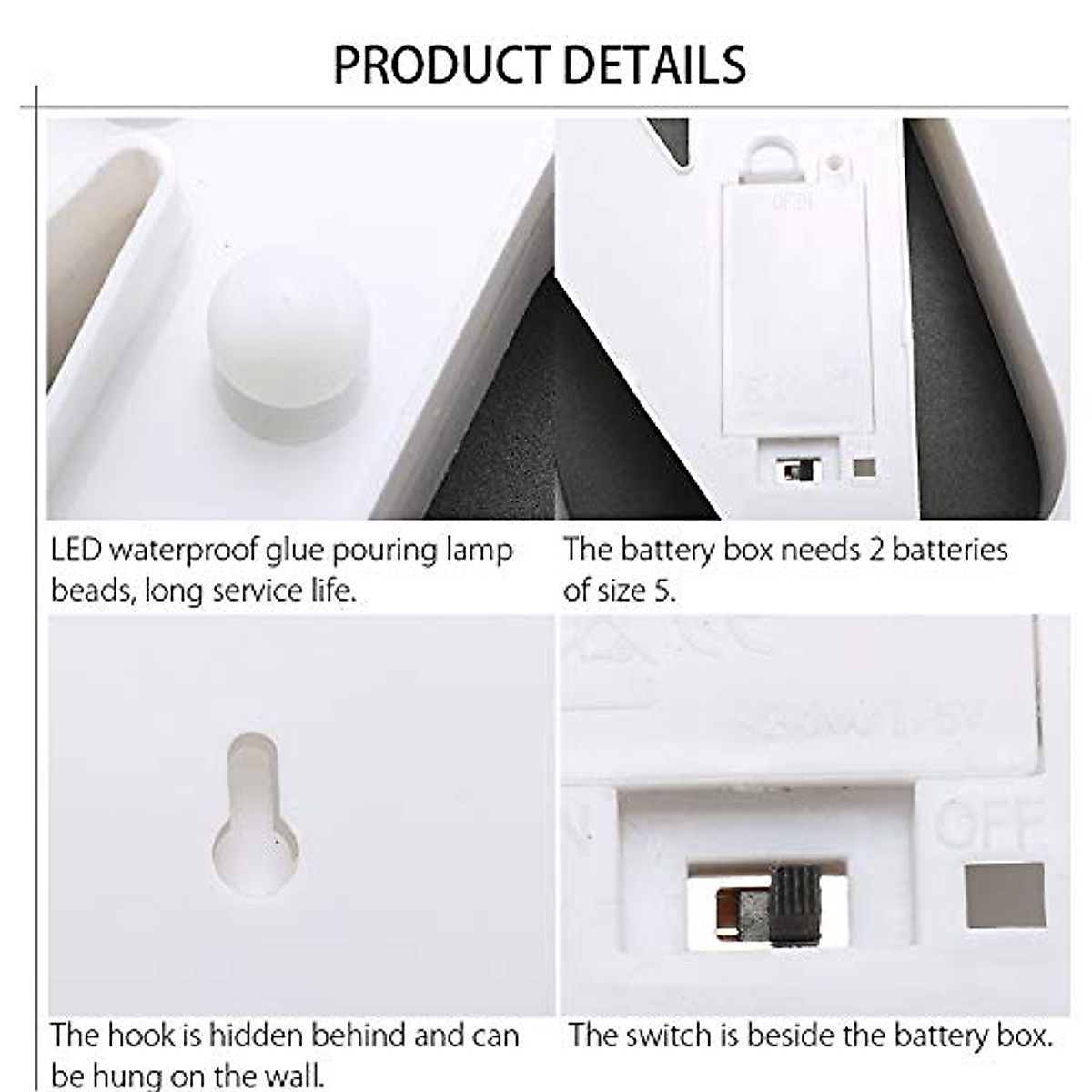 Creation Core 8.7" Tall Large LED Baby Word Marquee Signs Battery Operated Warm White Light Up Letters for Home Bedroom Nursery Room Table Wall Decor, Baby