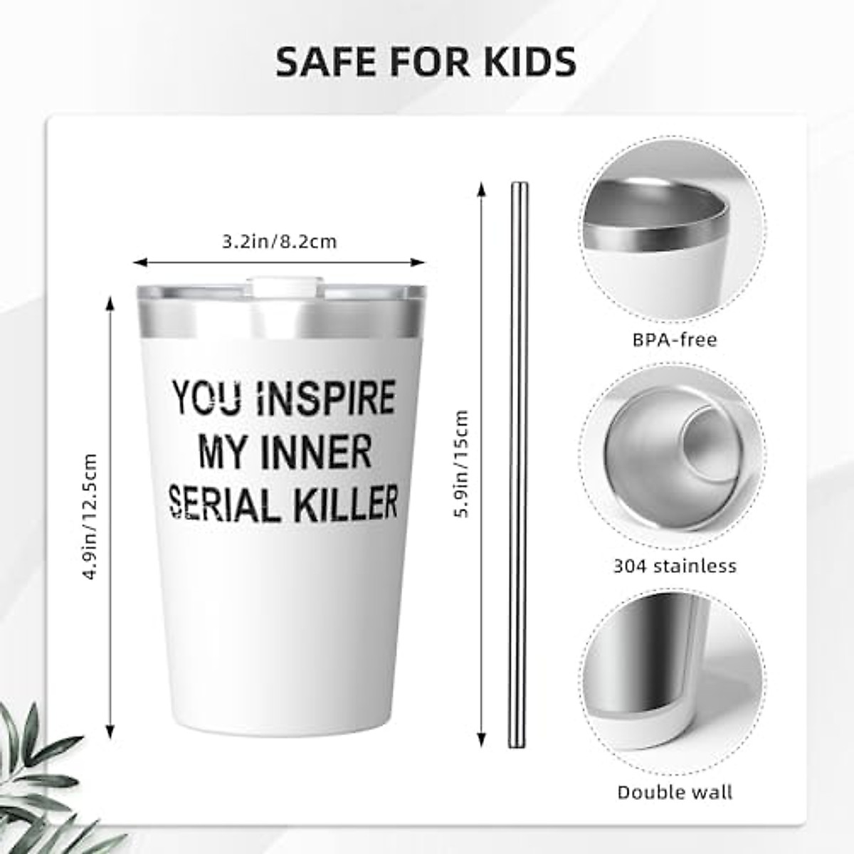 You-Inspire-My-Inner-Serial-Killer-Gifts For Women Men 12oz Travel Coffee Mug Tumbler with Flip Lid Reusable Insulated Stainless Steel Cold Brew Iced Coffee Cup Thermos-YYY
