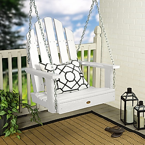highwood AD-SW2CW23-WHE Classic Westport Adirondack Single Seat 1-Person Porch Swing, White