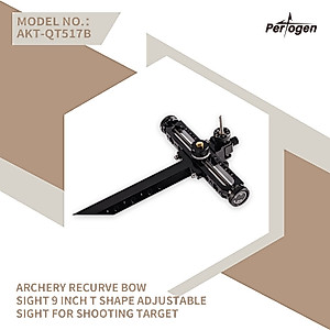 Perogen Archery Recurve Bow Sight Right Hand Adjustable Aluminum T Shape Quick-Release Bow Sight