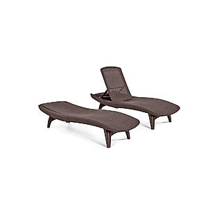 Keter 211045 Pacific Sun Lounger Set of 2, Brown