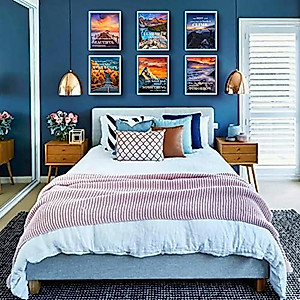 EZOSUN Inspirational Quotes Wall Posters, Nature Theme Motivational Wall Art, High School Motivational Posters,Wall Art for Office and Classroom, Set of 6 8x10 in. (white)