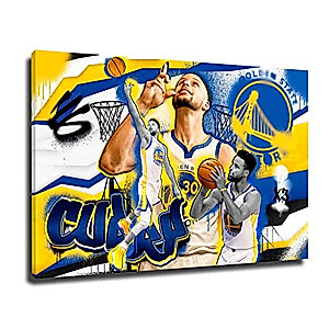 Stephen Curry Poster Basketball Posters 2022 Super Star Poster Canvas Wall Art Decoration for Living Room NOUCAN (16x24 No Framed,A)