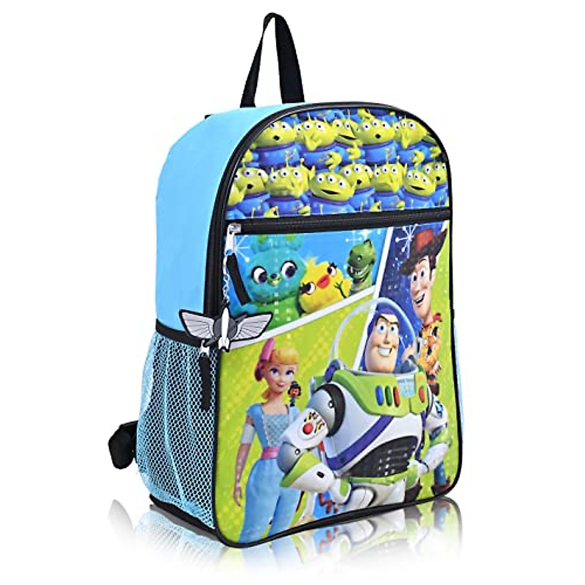 Disney Toy Story Boys Backpack for Little Kids | 6 Piece Set Water Bottle Keychains Snack Tote and Knapsack School (Toy Story 6Pc) 16” x 12” x 5”