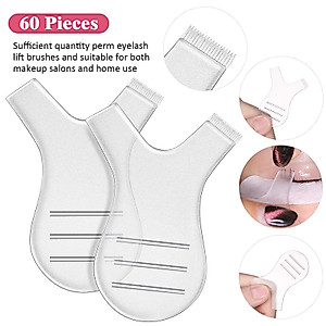 60 Pieces Y Comb Eyelash Lift Brush Eyelash Perming Brush Makeup Beauty Tool Supplies for Lash Grafting Extension
