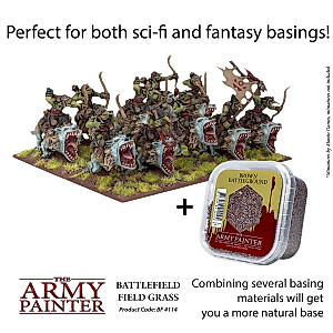 The Army Painter Battlefield: Field Grass Basing, 150 ml-for Miniature Bases & Terrains -Scenics Static Grass, Model Terrain Grass, Terrain Model Kit & The Army Painter Tufts for Bases of Minis