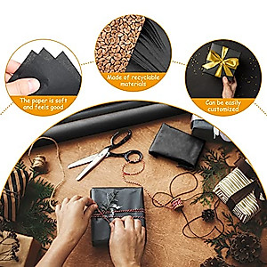 Custry 60 Sheets Black Tissue Paper Gift Wrap Paper Bulk for Graduation, Birthday Party,Arts Crafts,DIY,Halloween(14 x 20 Inch)