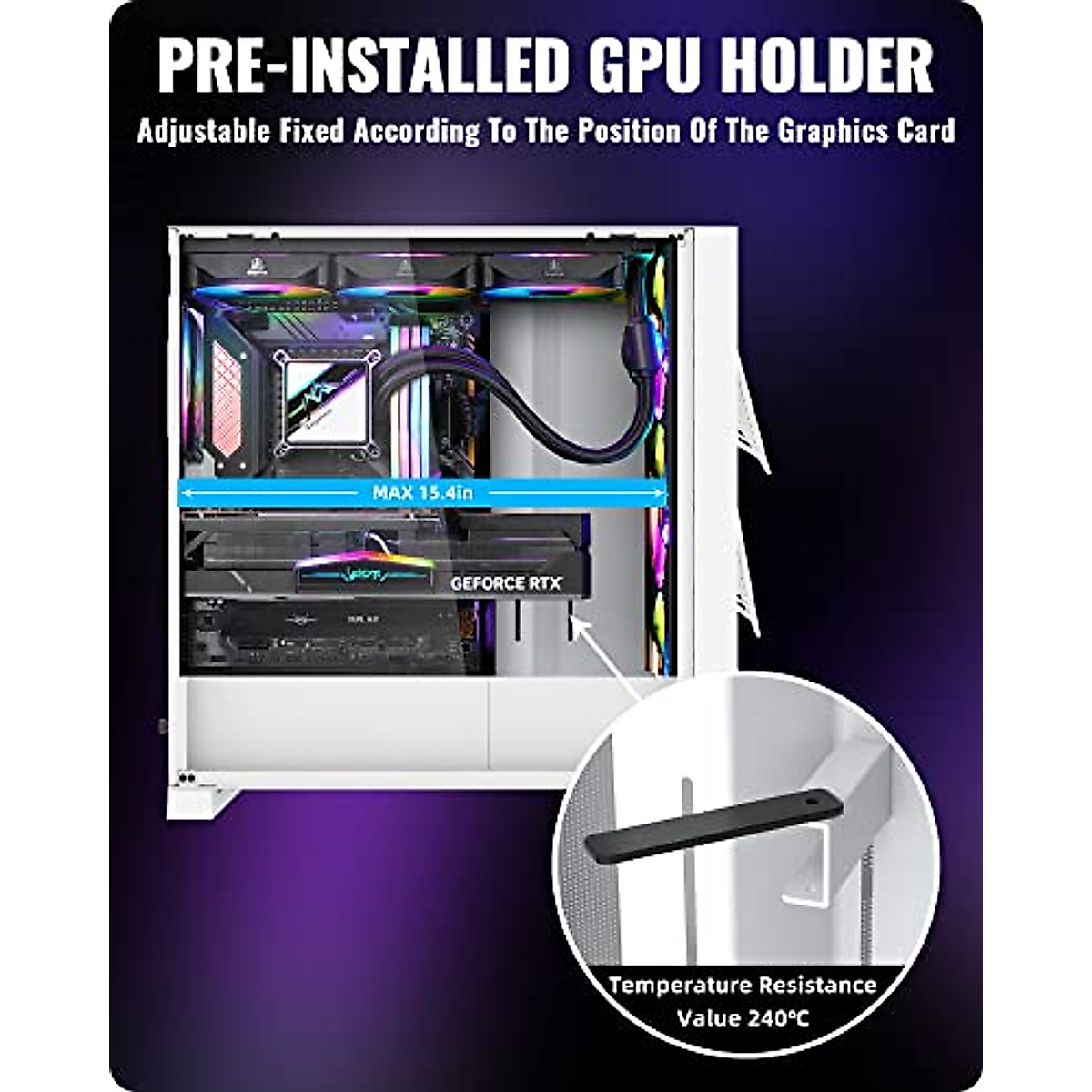Segotep T3 White Mid-Tower ATX Gaming PC Case, Support Top & Side 360mm Radiators, GPU Snap-On Opening & Closing Front Panel, Type-C Ready, Tool-Free Disassemble (Pre-Install One ARGB & PWM Fan)