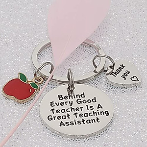 Kivosliviz Teacher Assistant Gifts for Women Men Keychain Teaching Assistant Jewelry Appreciation Item Teacher Aide Keychain