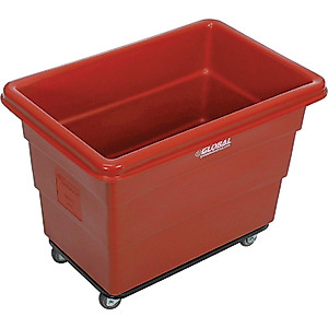 Global Industrial 8 Bushel Plastic Bulk Box Truck, Steel Chassis Base, Red, 33-3/10"L x 24-3/5"W x 27-2/5"H