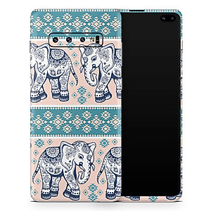 DesignSkinz Walking Sacred Elephant Pattern V2 Protective Vinyl Decal Wrap Skin Cover Compatible with The Samsung Galaxy S20 (Screen Trim & Back Glass Skin)