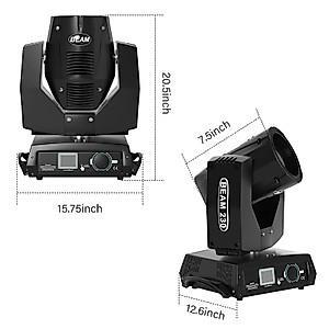 Topteng 𝟐𝟑𝟎𝐖 𝐌𝐨𝐯𝐢𝐧𝐠 𝐇𝐞𝐚𝐝 𝐒𝐭𝐚𝐠𝐞 𝐋𝐢𝐠𝐡𝐭, DJ Lights Beam 230 Stage Lights Spotlight 230W 7R Zoom Moving Head Beam Sharpy Light 8 Prism Strobe DMX 16Ch for Party Stage