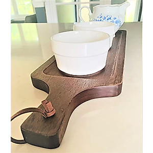All Walnut Wood Cutting Board with handle dark walnut great for serving Deli Meats and Cheeses and all accompaniments for your parties and gatherings