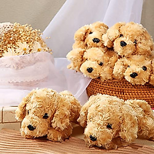 6 Pcs 8 Inch Dog Stuffed Animal Plush Dog Puppy Soft Plush Dog Pillow Toy Fluffy Puppy Set for Kids Girls Dog Theme Party Favor Birthday Baby Room Home Decor (Brown, Lovely Style)
